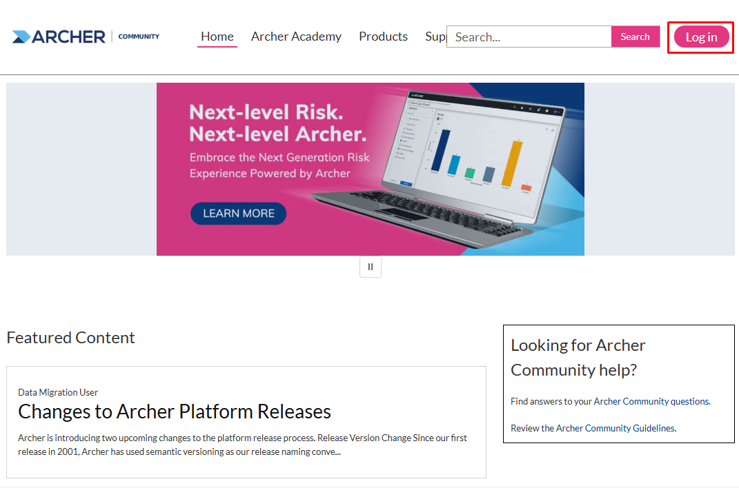 Blogs.How to log into the new Archer Community