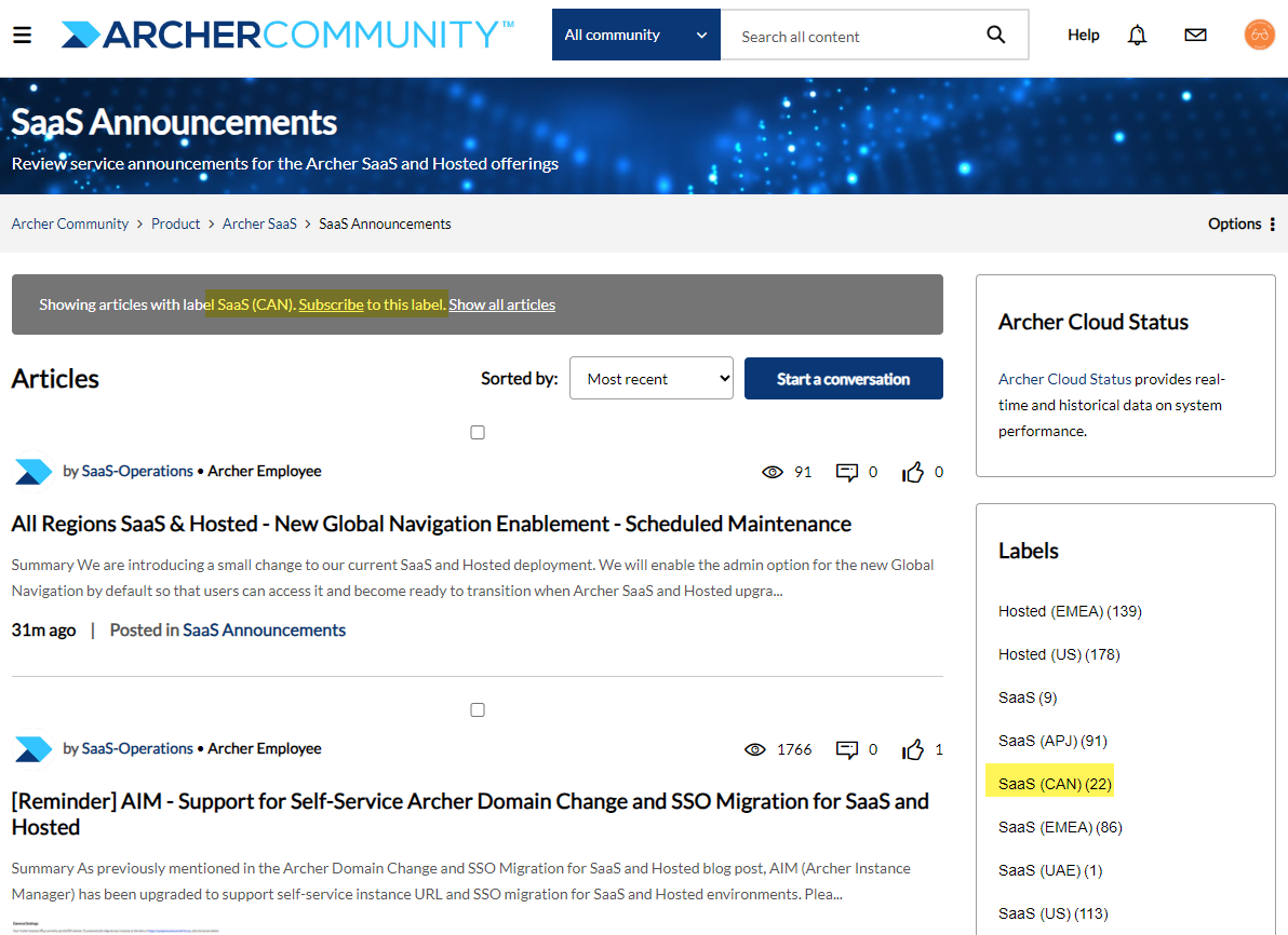 Blogs.Recommended Email Subscriptions for the Archer Community